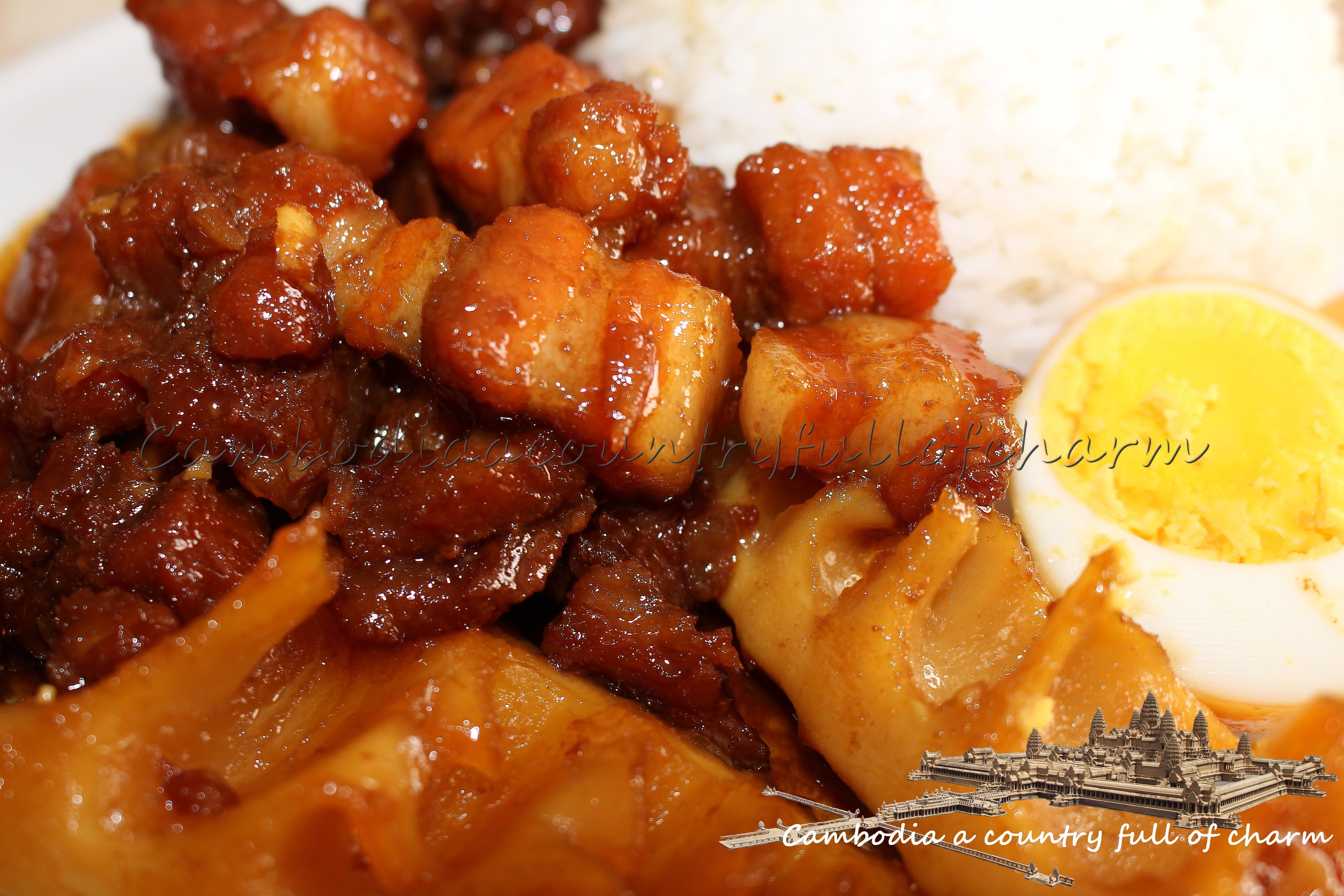 porc au caramel " Kaw Sach Chrouk " recette du Cambodge